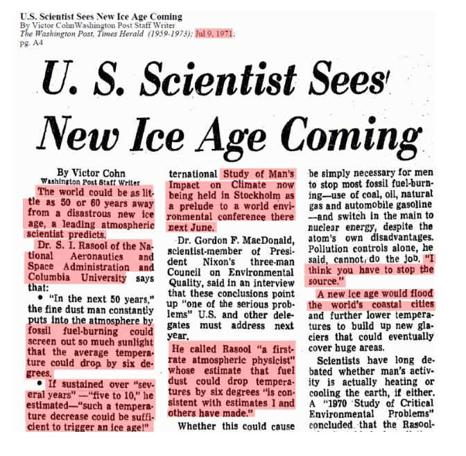 Scientists First Predicted Ice Age - Not Global Warming In 1971 ...