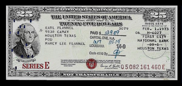 1973 E Series US $25 savings Bond | Armstrong Economics