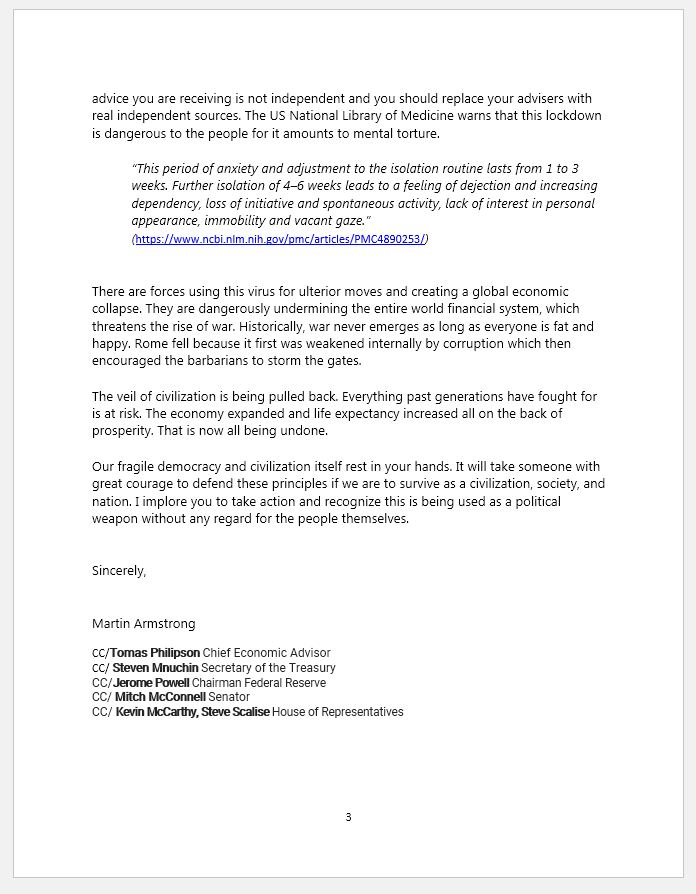 Letter To President Trump - Send It Everywhere You Can | Armstrong ...