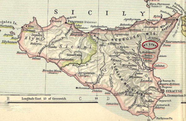 Sicily map mt etna