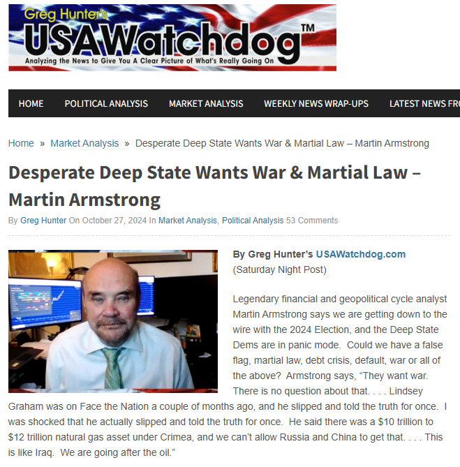 Armstrong Interview With Greg Hunter | Armstrong Economics